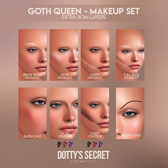 Second Life Marketplace - Dotty's Secret - Goth Queen - Makeup Set ...